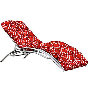 Aoodor 72“ x 22” x 6" Patio Furniture Chaise Lounger Recliner Cushion Fabric Slipcover Foam - Flower Pattern