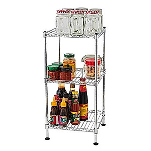 KOIECETA 3-Tier Steel Wire Shelving Tower