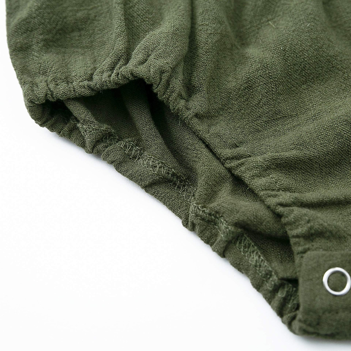 Simplee kids Baby Rompers Unisex Cotton Linen Handmade Romper Jumpsuit Solid Color Long Sleeve Jumpsuit