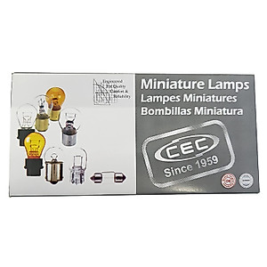 CEC Industries #1158 Bulbs, 6.4/7 V, 16.57/5.25 W, BA15d Base, S-8 shape (Box of 10)