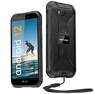 Ulefone Lasted Android 12 Unlocked Rugged Phone, Armor X6 Pro (2022 New) Rugged Smartphone, 8GB + 32GB, 128GB Extension 4000mAh, 5.0 inch, 13MP + 5MP, IP68 Waterproof Cell Phone, 4G Dual SIM- Black