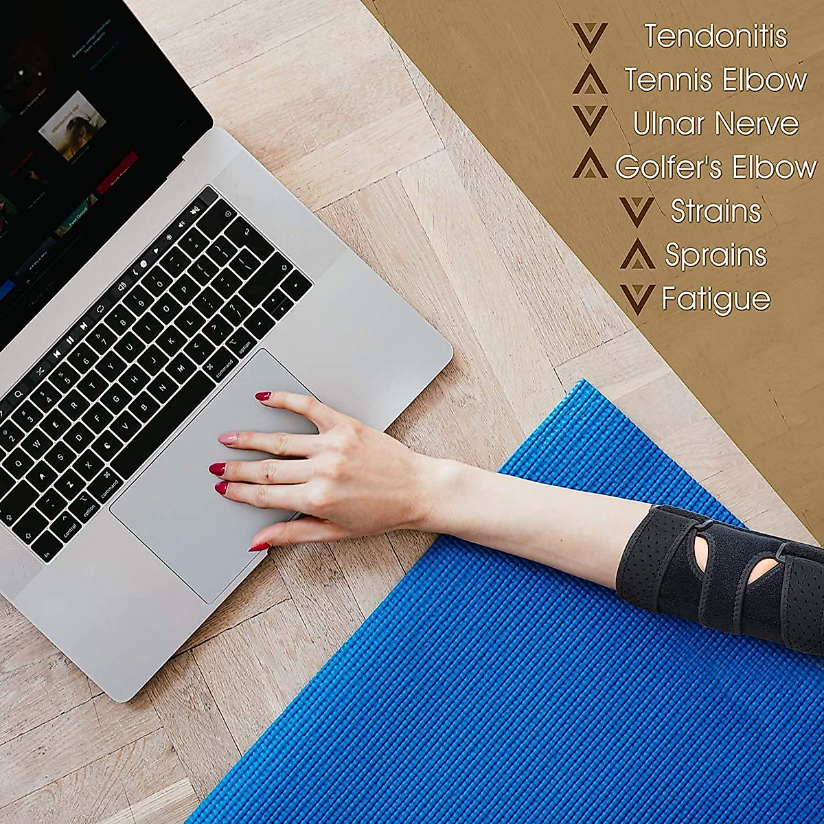 Corpower Elbow Brace,Ulnar Nerve Entrapment Brace, Elbow Immobilizer Brace,with 2 Removable Metal Splints,Elbow Brace for Tendonitis and Tennis Elbow Fit Women & Men