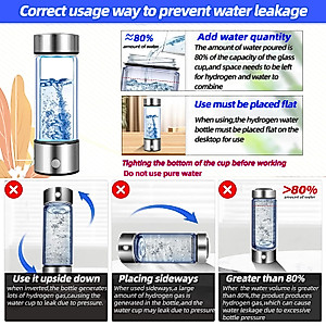Hydrogen Water Bottle, Hydrogen Water Bottle Generator 2 Pack 2024 w SPE/PEM Tech Water Ionizer, Portable Hydrogenated Water Machine Improve Water in 3 Minutes Hydrogen Rich Glass Bottles Healthy