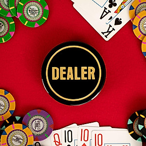 Crystal Dealer Button | Quality Premium Heavy Poker Puck | 3-Inch Large Casino-Grade Button | Gaming Accessory | Perfect for Poker, Texas Hold 'em, Gambling, and Card Games