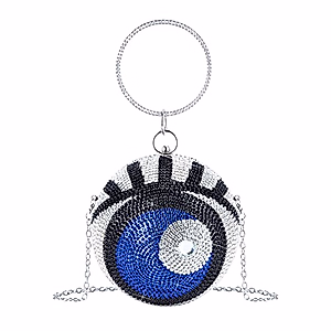 Evevictor Round Ball Shaped Crystal Evening Clutch Purse Rhinestone Wedding Bag Crystal Party Handbag for Women