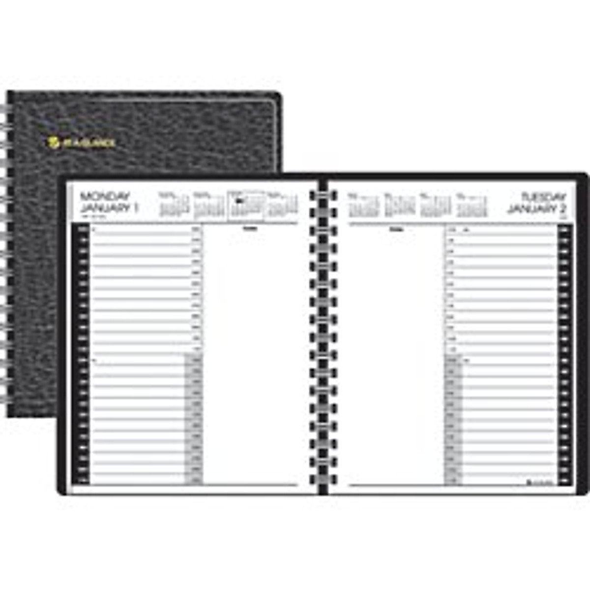 AT-A-GLANCE 2017 24-Hour Daily Appointment Book, 6.88 x 8.75 Page Size,Black (70-824-05)