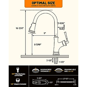 APPASO Kitchen Faucet with Pull Down Sprayer, Oil Rubbed Bronze Single-Handle High Arc Single Hole Pull Out Kitchen Sink Faucets with Escutcheon