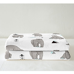 Cute Bear Fleece Throw Blanket for Kids Boys Girls Wild Animals Plush Blanket 40"x50" Rustic Cabin Country Sherpa Blanket Decor Nature Wildlife Bear Fuzzy Blanket