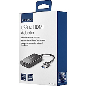 INSIGNIA - SuperSpeed USB 3.0 to HDMI External Video Adapter - Black - Model: NS-PU37H-BK