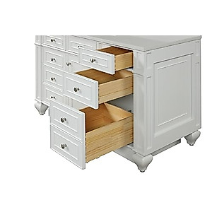 Design Element WN-48-W Bathroom Vanity, 48 in, Ivory White