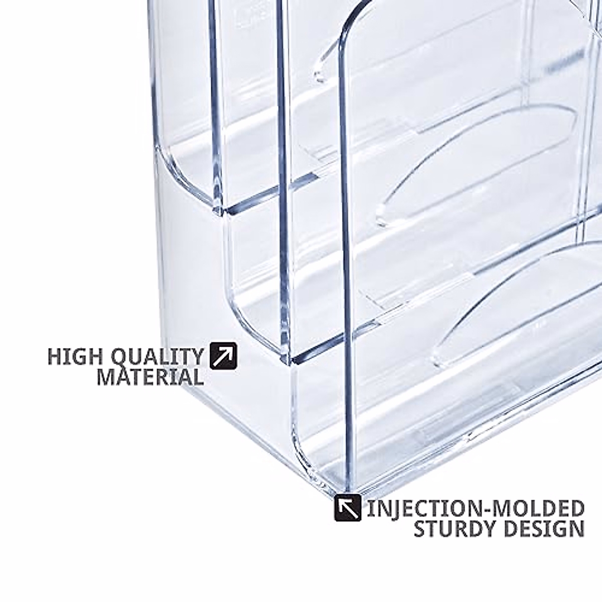 Azar Displays 250099 Three Tier File and Brochure Desktop Wall Organizer Holder with Dividers brochure display stand acrylic file holder, Clear