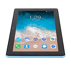Smart Tablet, Dual Cameras GPS Tablet 4GLTE 1920X1200 Resolution 8 Inch Octa Core CPU 6GB＋128GB Storage with OTG Cable for Entertainment for Reading (Blue)