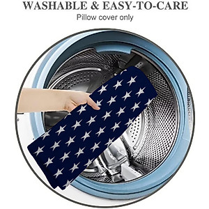 Blue Body Pillow Cover,Blue and White Stars Pattern,Farmhouse Long Pillow Case Protector with Zipper Decorative Soft Rectangle Bed Pillowcases for Bedroom,Couch,Sofa,Home Gifts 20"x54"