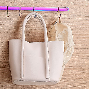 Evanda Rainbow Hooks for Hanging Pack of 30, Heavy Duty Stainless Steel Titainium Plating Metal Mutil Purpose Hanger for Kitchen Pans, Pots, Utensils Tooks, Cups, Mugs, Clothes, Bags, Towels, Plants