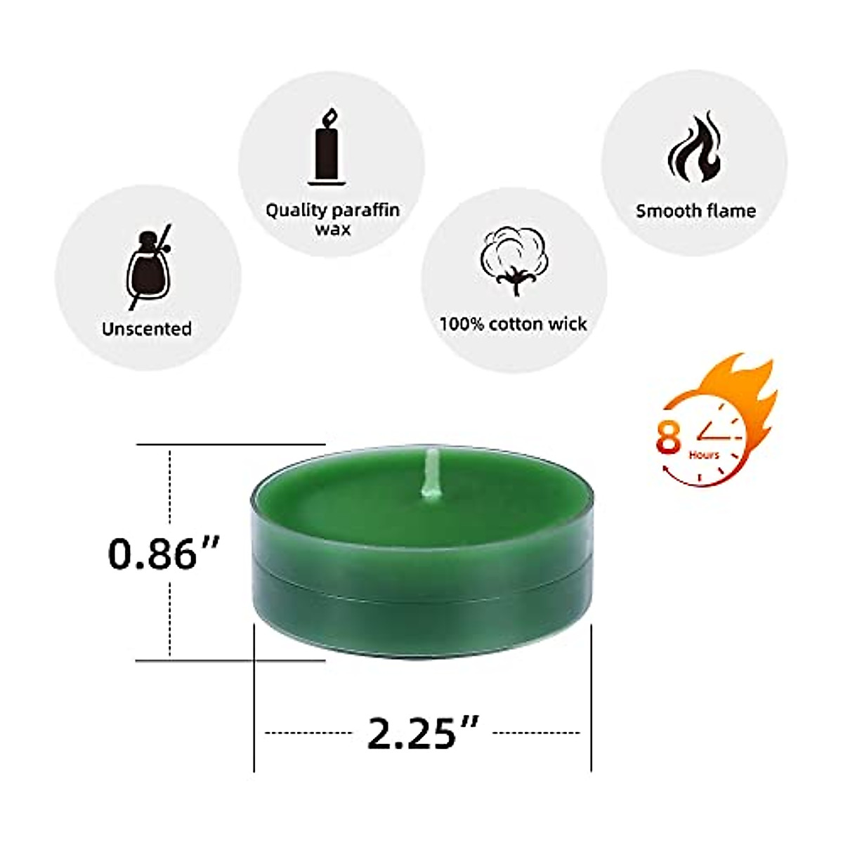 Zest Candle 12-Piece Tealight Candles, Mega Oversized Hunter Green s
