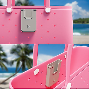 EASYDOG Silicone Phone Holder Compatible with Bogg Bag, Soft Silicone Charm Insert Accessories and Attachment for Bogg Beach Bags, Generic & Portable Size Fits for iPhone and Android Phones-Grey