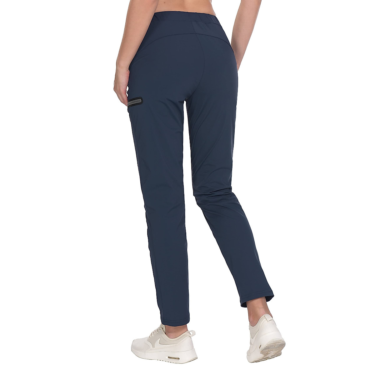 Little Donkey Andy Women's Ultra-Stretch Quick Dry Lightweight Ankle Pants Drawstring Active Travel Hiking Navy L