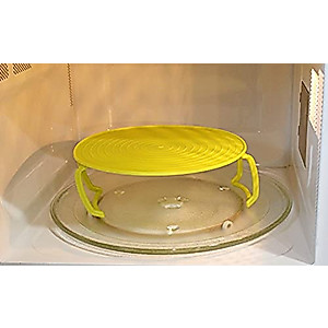 Microwave Multipurpose 4 in 1 Tray Stand Rack Splatter Guard Carry Tray Stacking Shelf (1, Green)