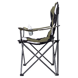 Internet's Best 2 Pack Padded Camping Folding Chair - Outdoor - Green - Sports - Cup Holder - Comfortable - Carry Bag - Beach - Quad