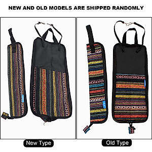 Drum Stick Bag, Portable Drumstick Case Hanging Bag Drumstick Bag with Handle for Drum Set Mallet and Percussion Sticks