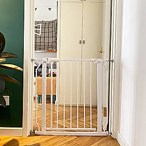 BalanceFrom Easy Walk-Thru Safety Gate for Doorways and Stairways with Auto-Close/Hold-Open Features, Multiple Sizes,White
