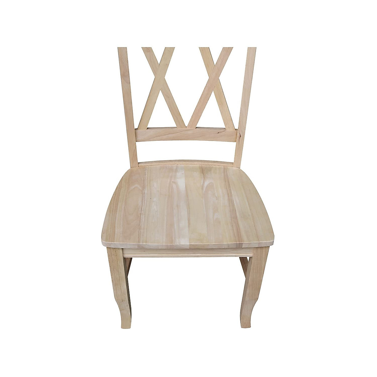 International Concepts Set of Two Double X-Back Dining Chair, 19.9"W x 22"D x 41.3"H, Wood Unfinished