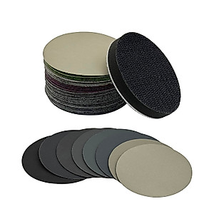 3 Inch Sanding Discs, 600-5000 Grit Premium Silicon Carbide Sandpaper with 1 Interface Pad, 40pcs Wet Dry Hook and Loop Sand Paper for Wood Metal or Auto