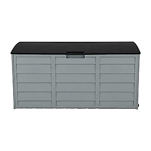 75 Gallon Storage Deck Box Polypropylene Resin Outdoor Shed Garden Garage Patio Organizer Patio suitable for Patio Furniture Cushions, Pool Toys, Garden Tools, Garden Games and Toys, Pet Supplies