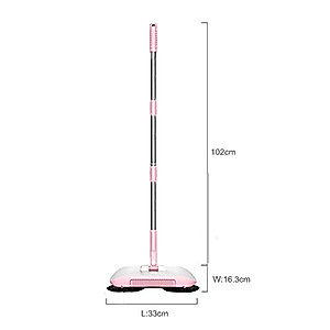 Radorock 3 in 1 Sweeper Vacuum Cleaner Hand Push Floor Cleaner,Upgrade Soft and Thick Brush + Microfiber Mop Easy to Use (Blue)