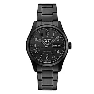 SEIKO Men's Black Dial Stainless Steel Band Automatic Watch