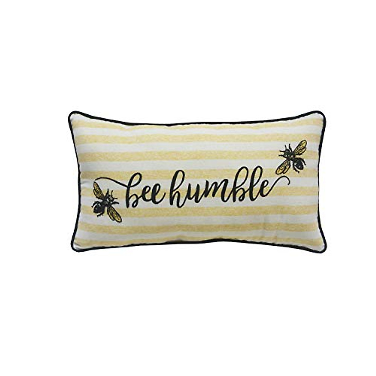 Comfy Hour 10" Polyester Bee Humble Accent Throw Pillow Cushion for Home Decoration, Yellow, Spring in Garden Collection