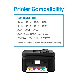 Galada Remanufactured Ink Cartridges Replacement for HP 950 951 XL 950XL 951XL Combo Pack for Officejet Pro 8600 8620 8610 8100 8660 8600 Plus Printer (4-Pack)