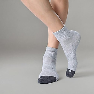 FITRELL 6 Pack Men's Athletic Ankle Socks Cushioned Sports Running Socks,Shoe Size 9-12, Grey