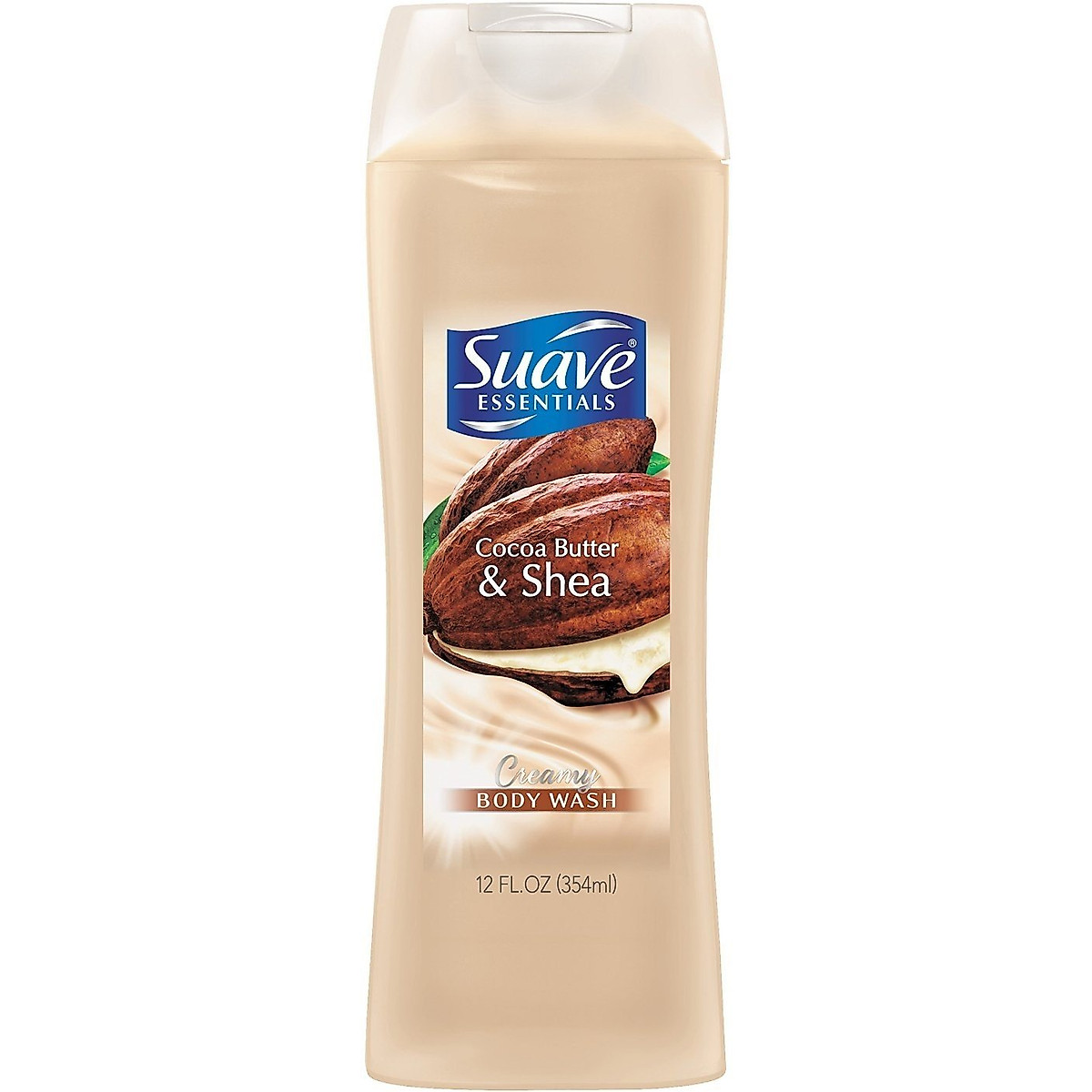 Suave Naturals Creamy Body Wash Cocoa Butter & Shea 12 oz (Pack of 4)
