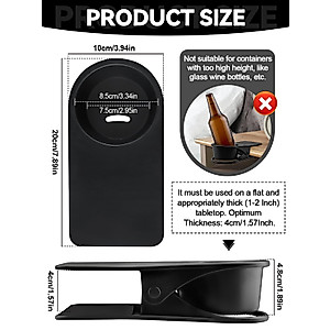 3PCS Drinking Cup Holder Clip, Kalolary Chair Desk Bottle Cup Stand DIY Glass Clamp Storage Saucer Clip for Potted Plant Beverage Soda Coffee Mug Holder Clip for Home & Office (Black)