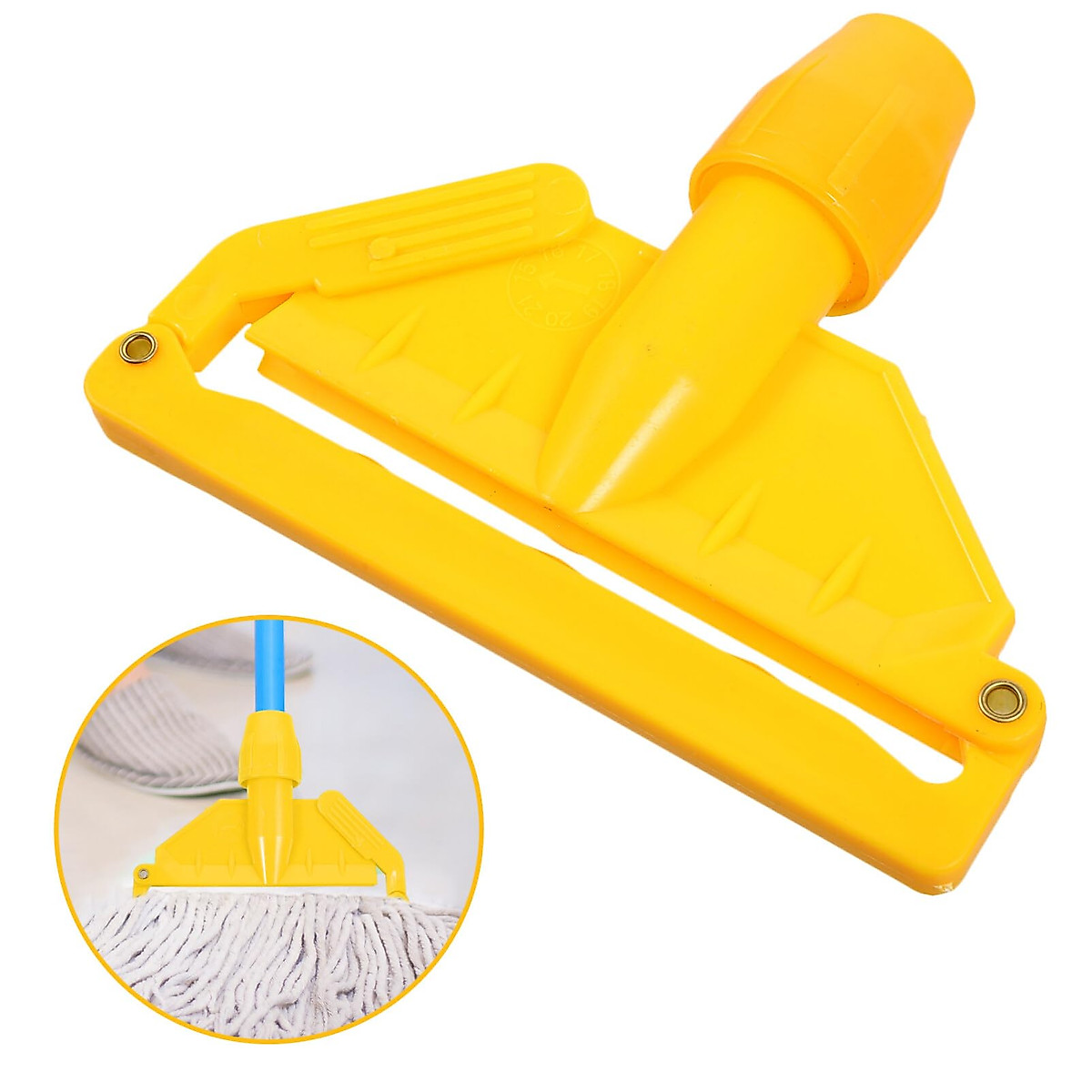 Baluue Commercial Mop Clamps-Quick- Change Head Mop Handle -Heavy Duty Mop Head Replacement Holder Gripper Mop Wet Mop Handle Clamp Mop Handles for Wet Mop Yellow