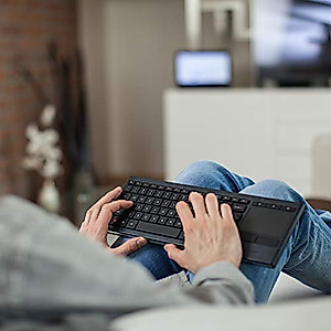 Logitech K830 Illuminated Living-Room Keyboard with Built-in Touchpad – Easy-access Media Keys and Shortcut Keys for Windows or Android