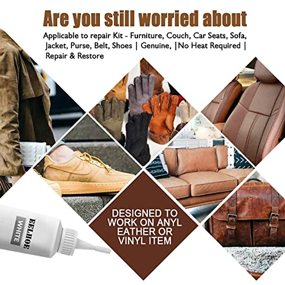 LIUZHIPENG Leather Repair Filler Gel Advanced Leather Repair Cream Color Restore Paste Scratch Hole Rip Filler for Furniture, Sofa, Car Seats, Jacket, Shoes