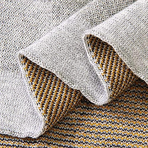 mimixiong 100% Cotton Knitted Baby Blanket Toddler Swaddling Blanket for Newborn Baby with Cute Penguin Pattern Grey Size 30 x 40 inches