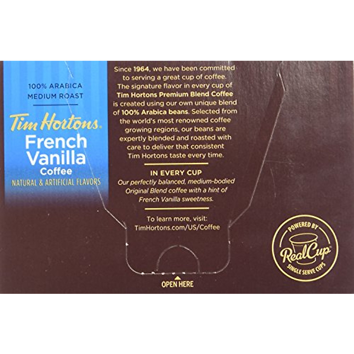 Tim Hortons Single Serve RealCup - French Vanilla Coffee Cups - 12 ct