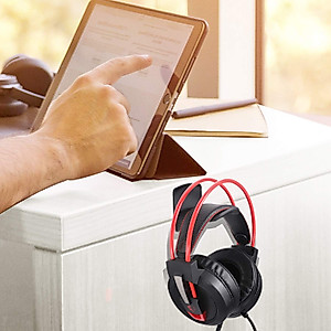 Ledot [2 Pack] Adhesive Headphone Hanger Hooks for Wall & Desk Table with Screw Holes, Universal Gaming Headset Mount Holder, Earphone Rack - Black