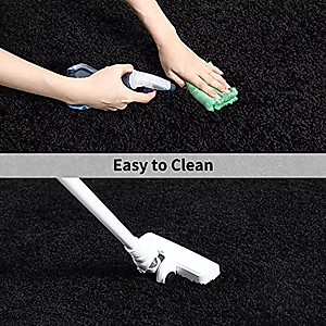 JOLENE.K Black Shag Rugs for Bedroom, 8x10 Ft, Luxurious Soft Thick Fluffy Kitchen Mat, Non Slip Floor Carpet for Living Room Dining Room, Indoor Modern Home Decor Shag Rug Nursery Accent Rug Carpets