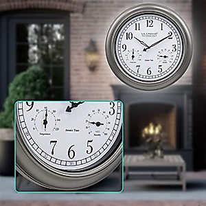 La Crosse Technology 404-00237-INT 18" Atomic Outdoor Clock with Thermometer & Hygrometer