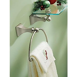 Moen Retreat Collection Brushed Nickel Bathroom Hand Towel Ring with Wall Mount Hardware, DN8386BN (Pack of 2)