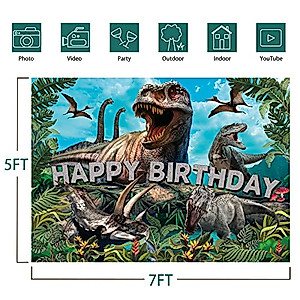 Dinosaur Backdrop,7x5FT Dinosaurs Background Dinosaur Birthday Backdrop Party Decor Dinosaur World Banner Dinosaur Theme Birthday Party Backdrop Supplies for Kids