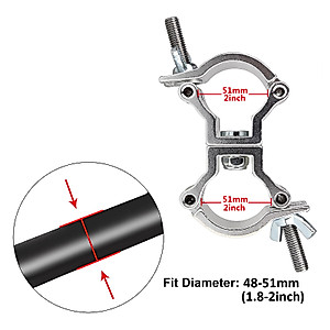 Lighting Truss Swivel Coupler DJ Light Clamps 2 Inch Aluminum Alloy Max Load 220 LBs for 1.88-2 Inch Pipe 4 Pack