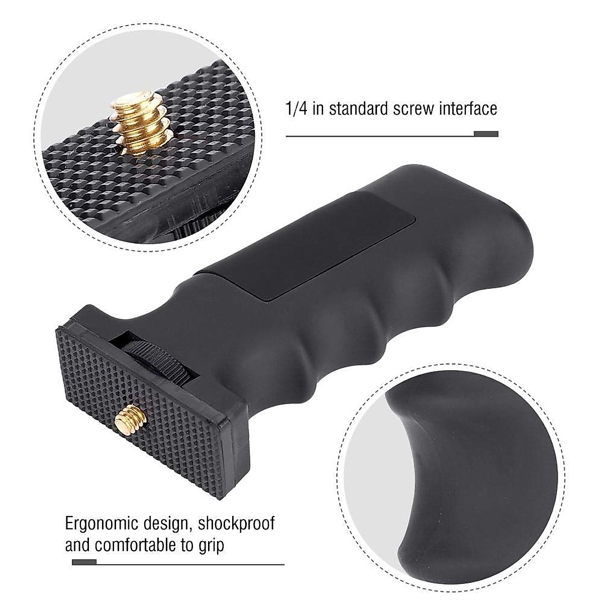 Pomya Camera Hand Grip Mount, Action Camera Handle Grip Stabilizer Handheld Holder Mount Handle Grip with 1/4" Screw for DSLR Camera Camcorder Telescope