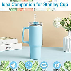 Stanley Spill Stopper,9PcsSilicone Spill Proof Stopper Set,for Stanley Cup 1.0 40oz/30oz spill proof stopper set,with Round Top Leak Proof stopper Plug&Square lid anti-leak Stopper &Straw Cap Cover