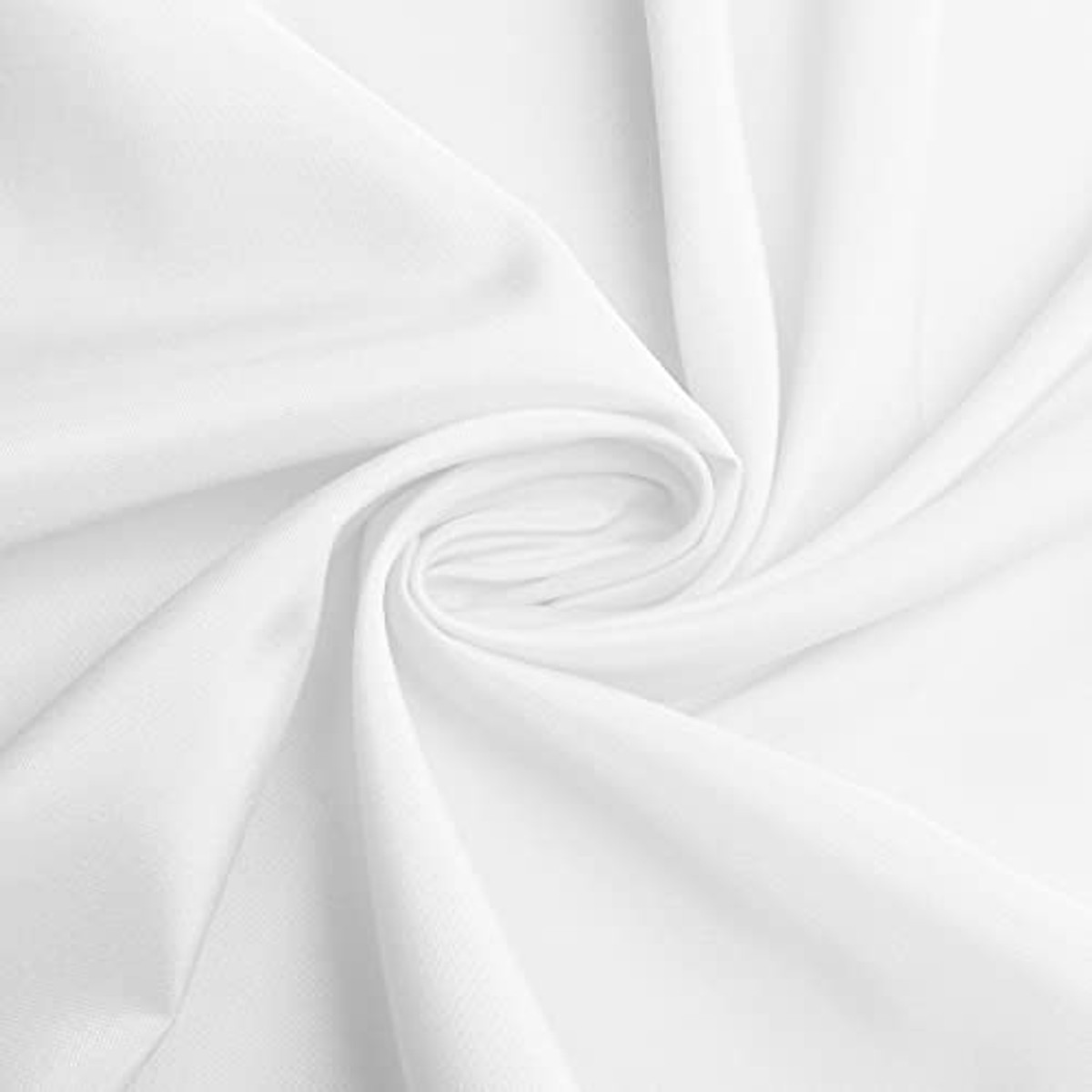 sancua Round Tablecloth - 60 Inch - Water Resistant Spill Proof Washable Polyester Table Cloth Decorative Fabric Table Cover for Dining Table, Buffet Parties and Camping, White