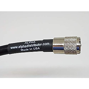 Alpha - 3ft RG8u RG8 Coax Cb Ham Radio Cable with AMPHENOL PL259s Attached